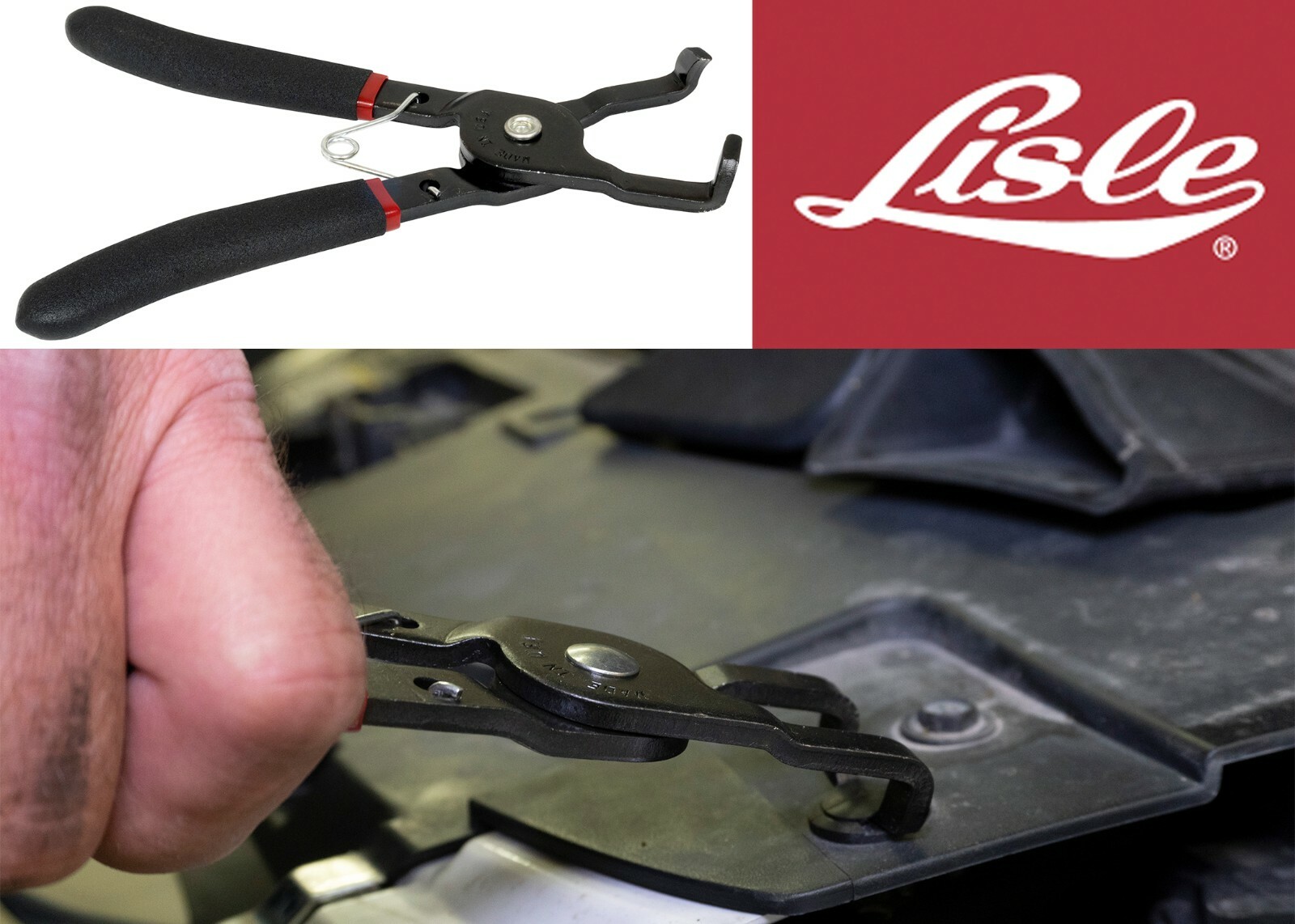 Lisle 42070 Push Pin Clip Pliers, 80 Degree | Grelly USA