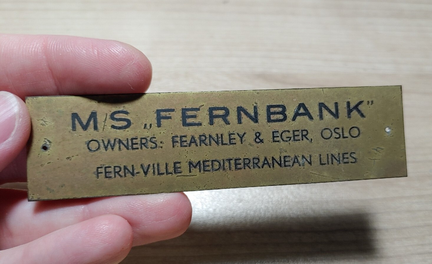 Vtg M S Fernbank Fearnley & Eger Oslo Fern-Ville Mediterranean Lines ...