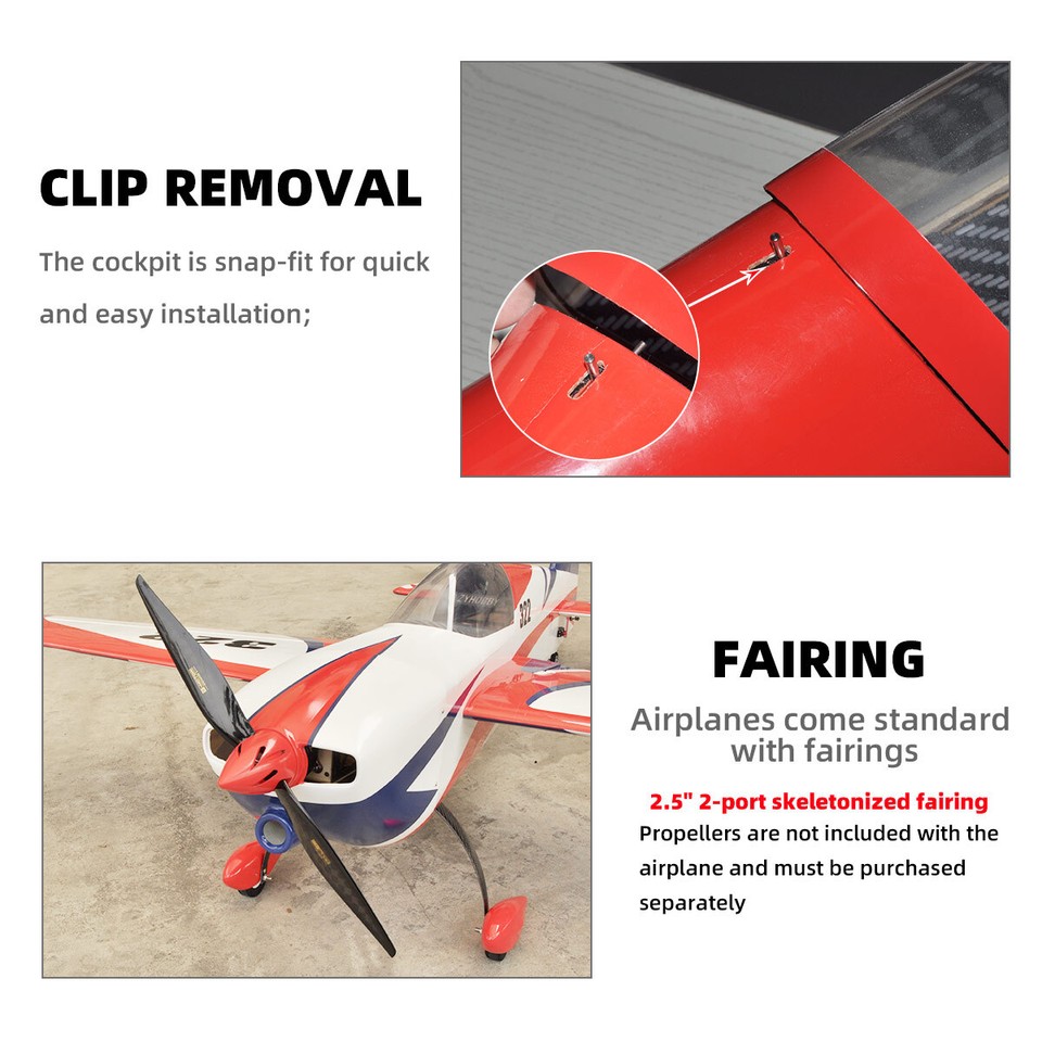 VOTEC 322 67inches Fixed Wing Balsa Wood Gasoline RC Model Airplane-ARF ...