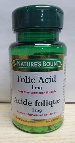 Nature's Bounty Folic Acid 1 mg 150 Tablets(exp Oct/2026)- Free ...
