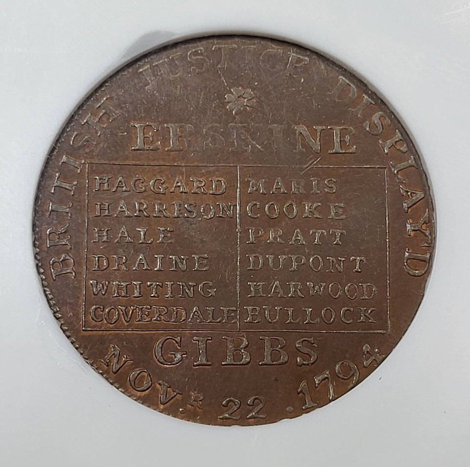 1794 Great Britain Copper Half Penny Conder Token NGC MS-63 Middlesex ...