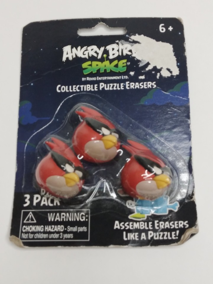 Angry Birds Space Puzzle Erasers 3 Pack Red Bird 2009 | eBay