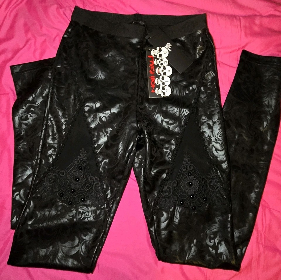 VampireFreaks DevilFashion Glossy Leggings Size Small Goth Alternative ...