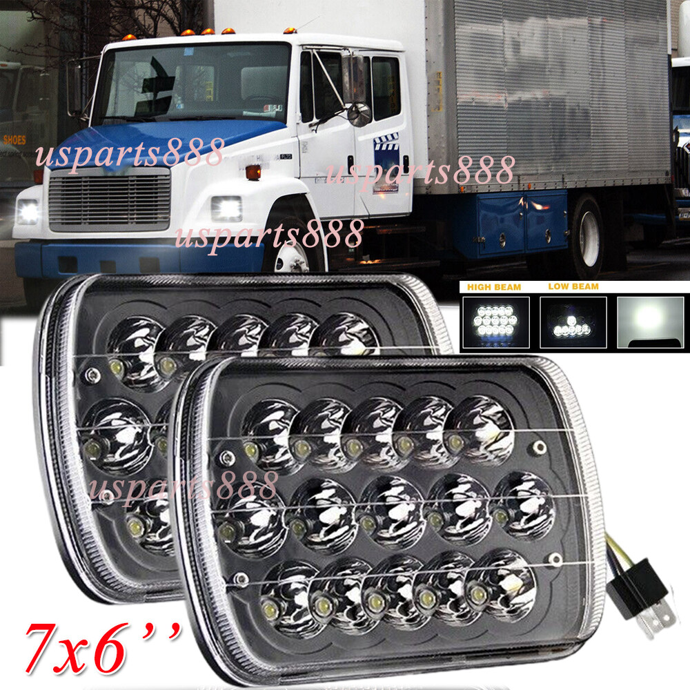 2x Fit Freightliner MT35/45/55 FL60 FL70 FL80 7x6''5x7 LED Headlights ...