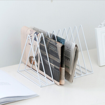 Iron Wire Book Holder Desktop Bookshelf Rack Display Shelf Home | eBay ...