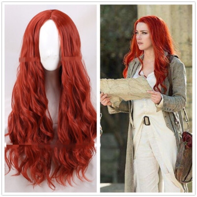 Aquaman Mera Cosplay Wig Halloween Red Long Wavy Hair Prop | eBay