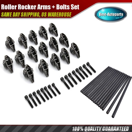Roller Rocker Arms +Pushrods Set for Chevrolet GMC LS 4.8L 5.3L 5.7L 6 ...