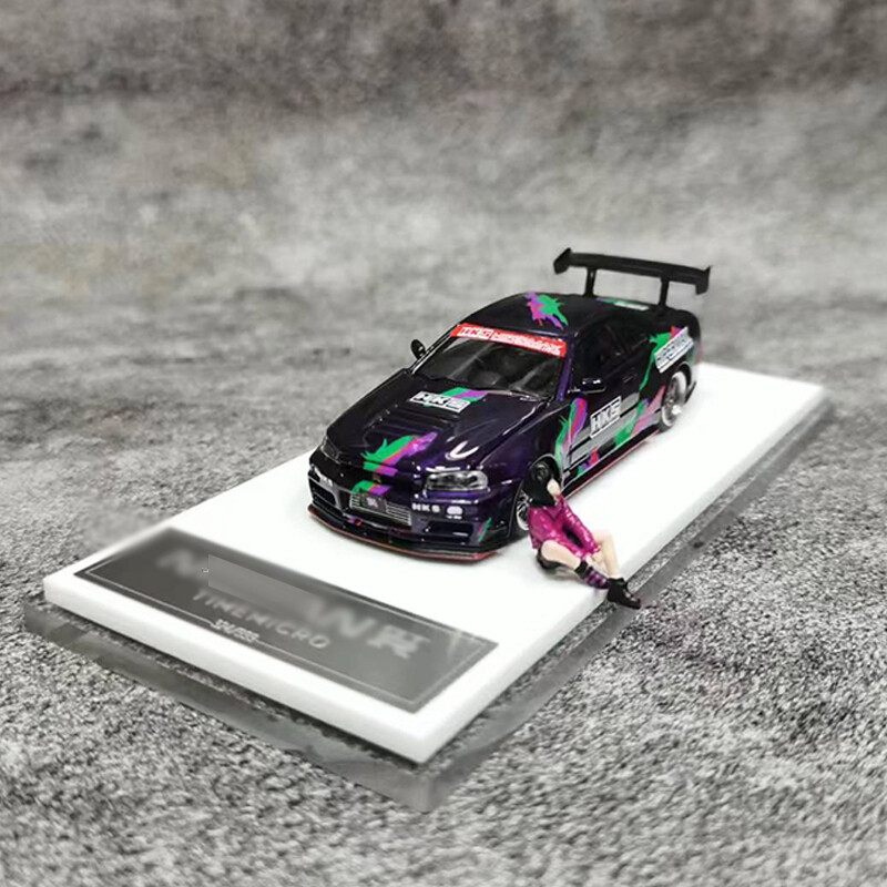 Time Micro 1:64 Model Car Nissan GTR34 Open Hood Alloy Die-Cast -HKS ...
