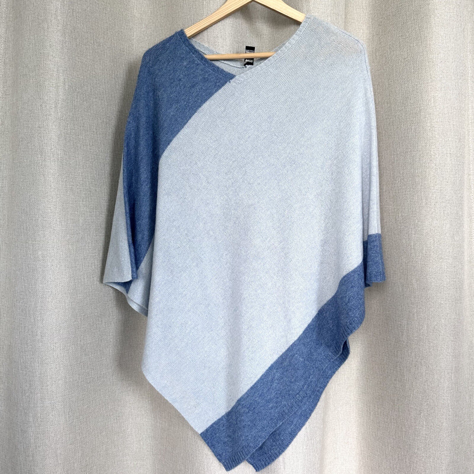 Beryll 100% Cashmere Blue Sky Asymmetrical Poncho One… - Gem