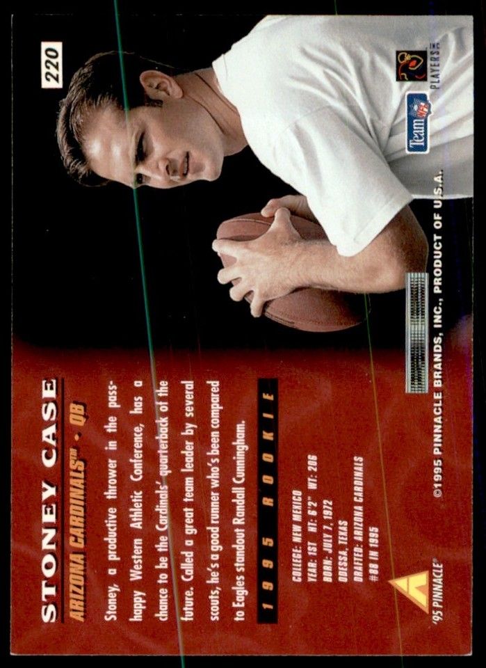 1995 PINNACLE STONEY CASE RC ARIZONA CARDINALS #220 | eBay