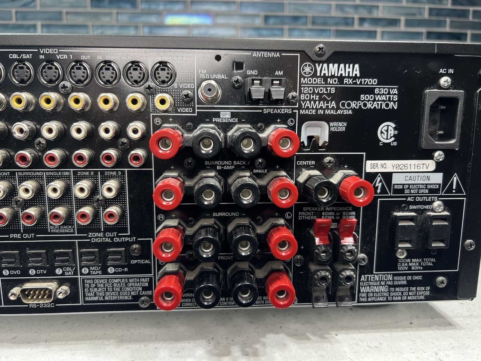 Yamaha RX V1700 7.1 Channel 910 Watt Receiver for sale online | eBay
