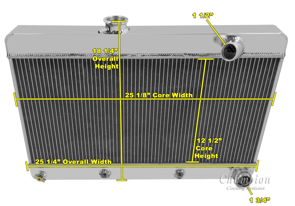 JR Champion 3 Row Radiator W/ 2 12" Fans for 1961 - 1963 Pontiac ...