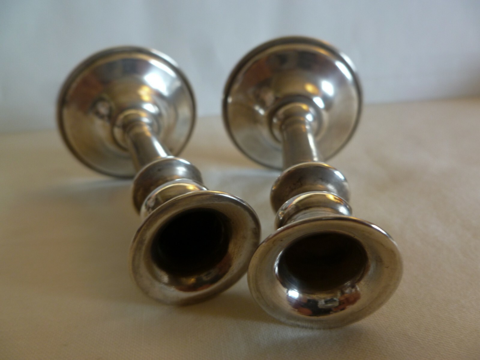 PAIR OF 830s SILVER MINIATURE CANDLESTICKS-- NORWAY DENMARK ...