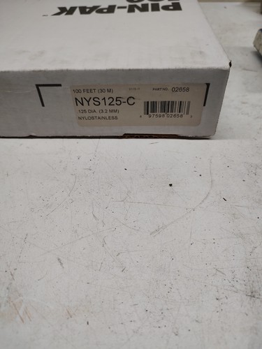 NEW 1 BOX OF FLEXCO 02658 NYS125-C PIN PAK 100ft .125 NYLOSTAINLESS ...