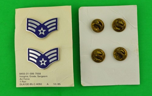 USAF SENIOR AIRMAN E4 ENAMELED PIN DRESS COLLAR RANK US AIR FORCE - SET ...
