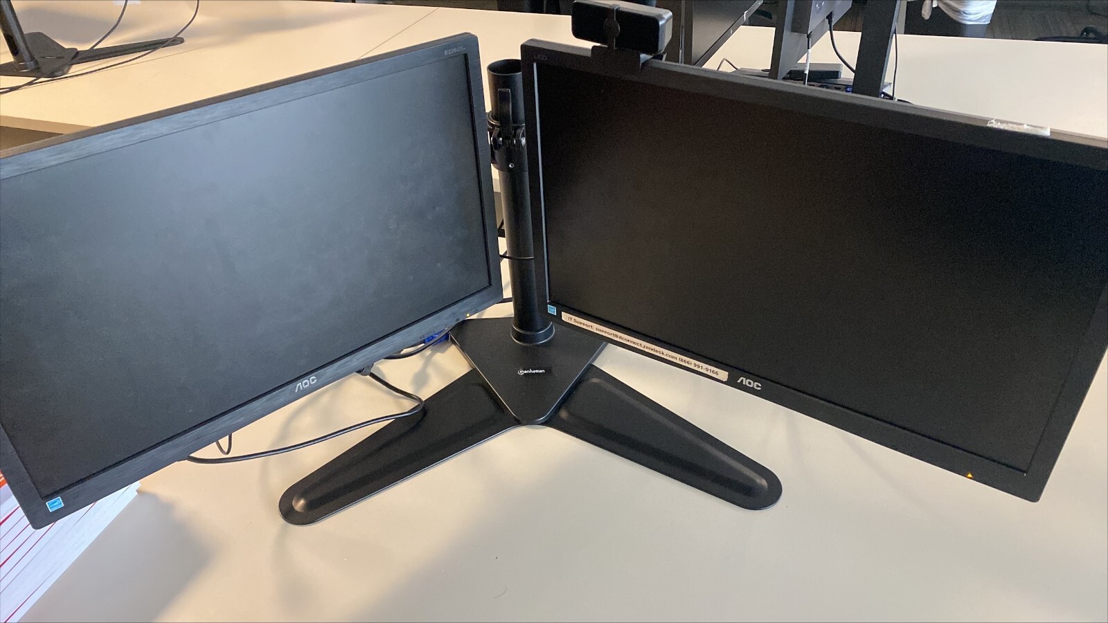 [LOT OF 12] Dual Monitors w/ Stand- AOC E2260SW 21.5" LED Computer ...