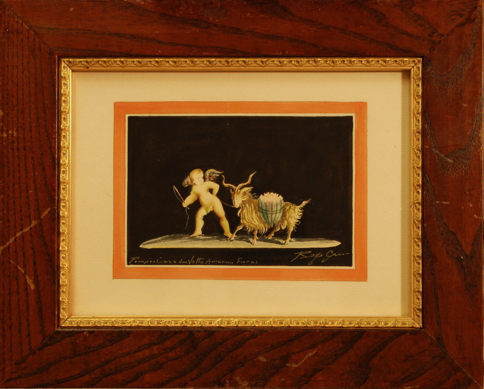 DUE) Amorini Pompei Casa dei Vettii Coppia Putti 1700 tempere | eBay UK