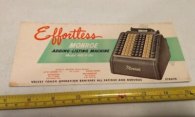 Vtg Monroe Adding Machine Scranton Williamsport Wilkes-Barre ...