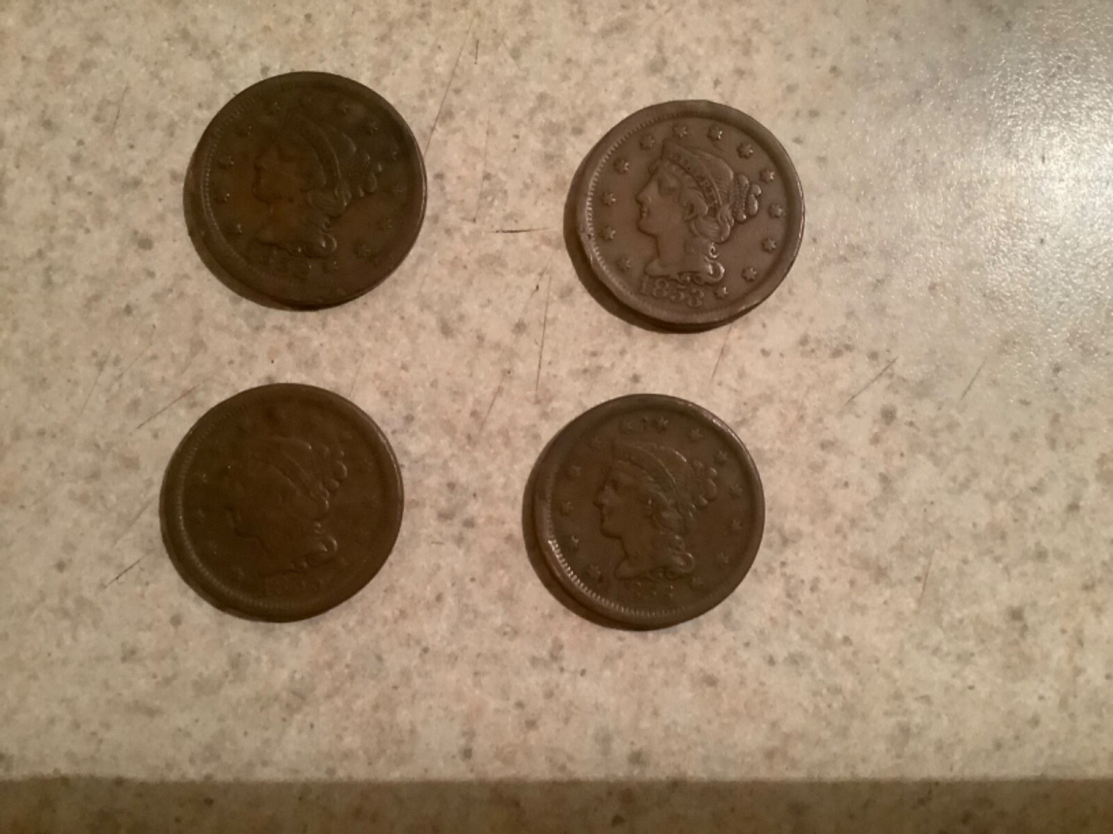 lot of 4 Braided Hair large copper pennies | eBay