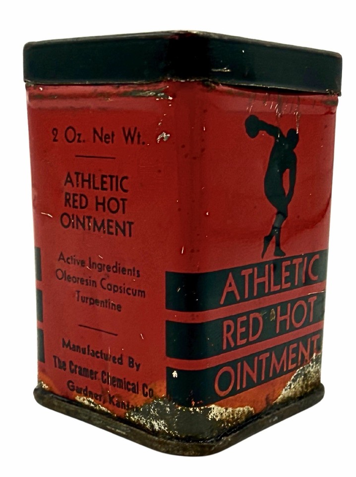 Cramer Athletic Red Hot Ointment Tin 2oz Gardner KS Vintage Sports ...