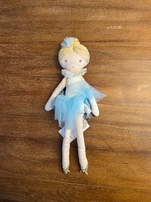 Albetta Maggie Sparkle Doll Blue Ballerina Hand Embroidered Linen Rag ...