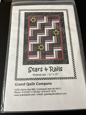 Grand Quilt Company Stars And Rails Pattern Size 51”x 70” Vin 2005 | eBay