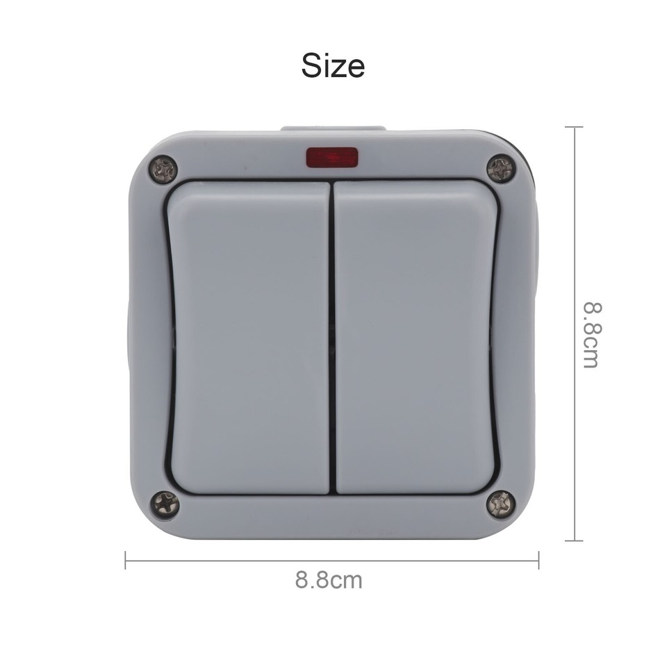 2 Way Wall Double Light Switch Garden External Weatherproof Outdoor ...