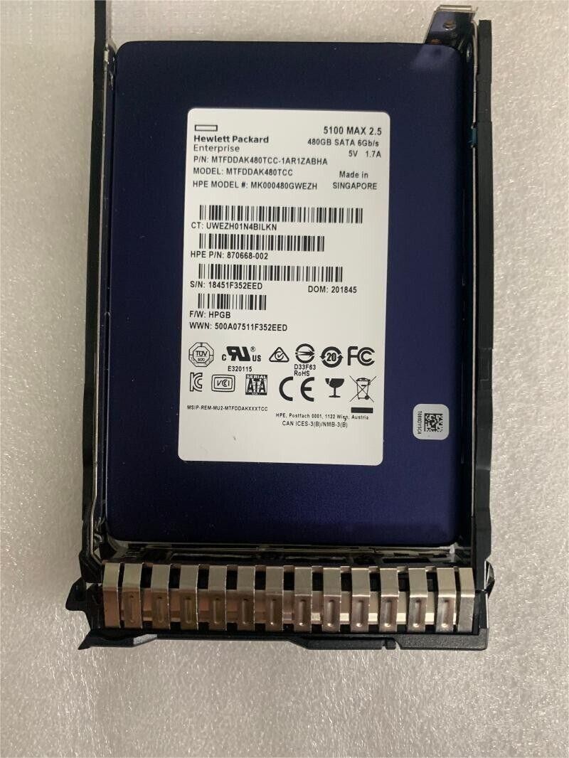 HP 868818-B21 868926-001 2.5 480G SATA 6G SSD Internal Solid State ...