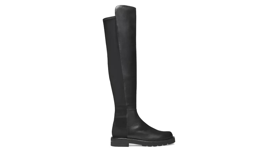 New! Stuart Weitzman 5050 Lift Boot Black Leather 7 B OTK S0387 DD304 ...