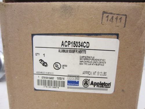 APPLETON ACP15034CD 150 AMP 3W 4P PLUG NEW IN BOX MATES W/ ADR15034 | eBay