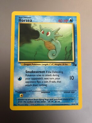 Horsea Pokémon Card 1st Edition Original 1995 49/62 MINT | eBay
