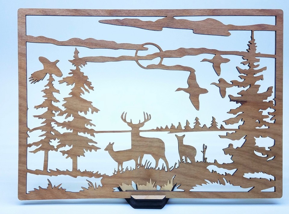 Wooden laser cut Nature Scene | eBay