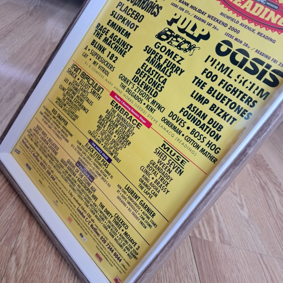 Leeds Reading 2000 magazine promo Framed advert Oasis Pulp Foo Fighters ...
