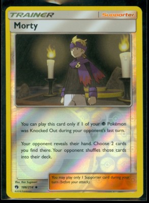 Pokemon MORTY 186/214 - Lost Thunder - Rev Holo - MINT | eBay