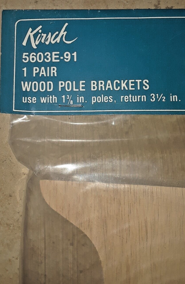 Kirsch Curtain Rod Wood Pole Support Brackets for 1-3/8" Pole - Warm ...