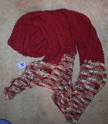 OVERSIZED WINTER SCARF (Maroon/Cream; 23" wide x 72" long) EUC | eBay