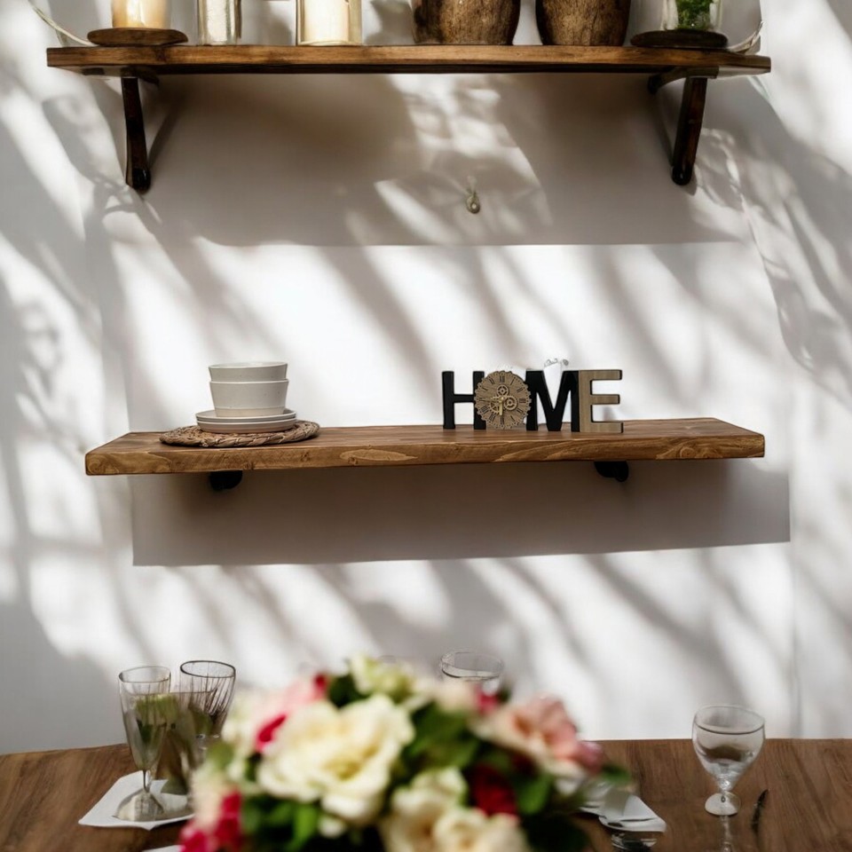 Rustic Breakfast Bar / 30cm Depth Kitchen Shelf Cafe Table / Coffee Pub ...