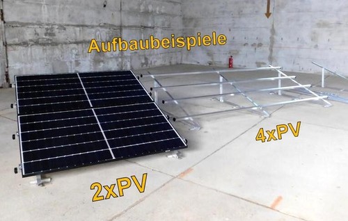 Aufständerung 2-6 PV-Modul (doppelt quer) XXL 10-30 Grad horizontal ...