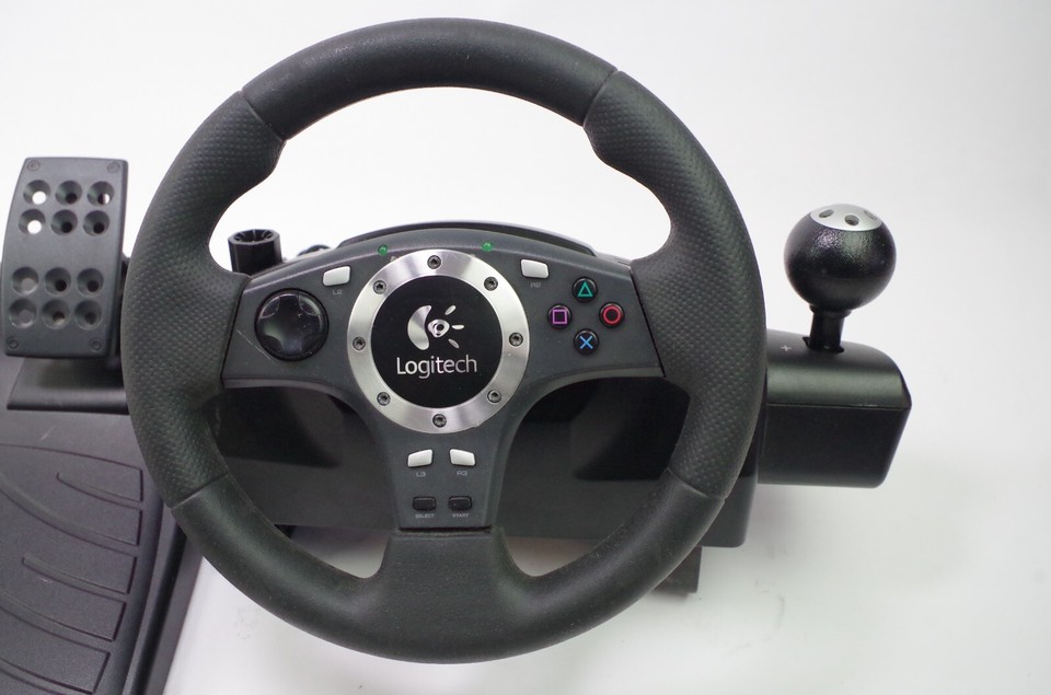 Logitech Driving Force Pro Force Feedback Wheel USB PC Tested NO POWER ...