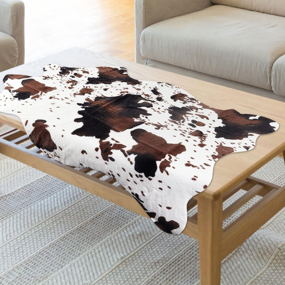 Cow Print Rug,3.6X2.5 Feet Faux Cowhide Rug Cute Area Rug Fun Western ...