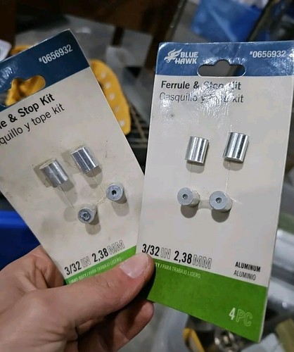 (Lot of 2 - 4pc) Blue Hawk Aluminum 3/32" Ferrule & Stop Kit - 0656932 ...