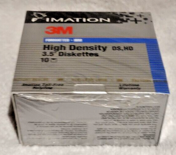 3M High Density 3.5" Diskettes 10 Pack IBM Formatted DS HD Floppy Disk ...
