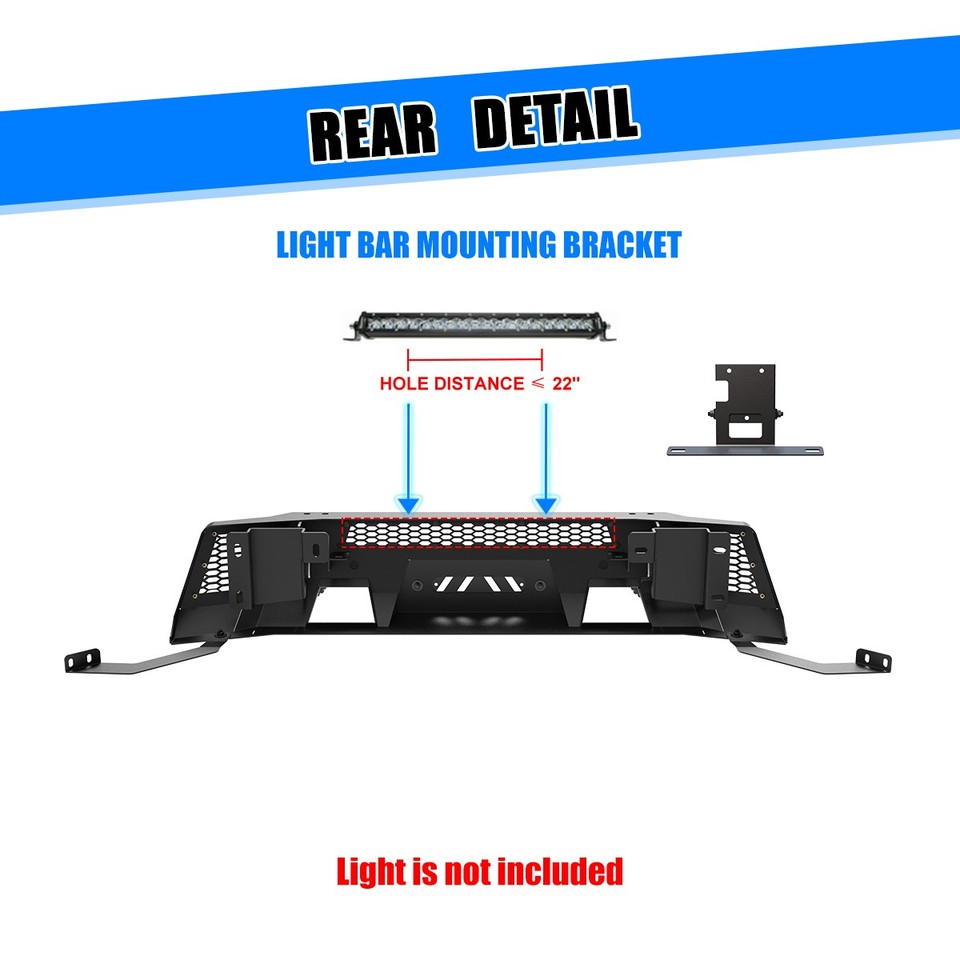 Steel Front Bumper For 2019-2023 Ford Ranger Adaptive Cruise Control ...