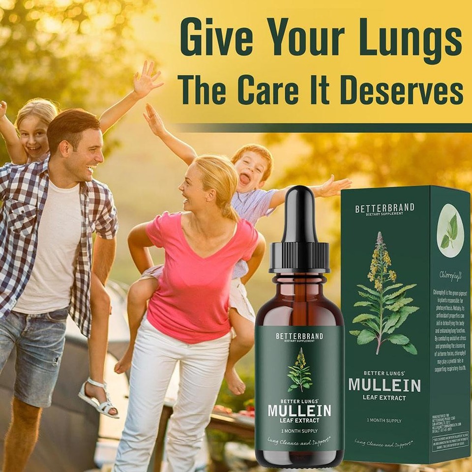Mullein Leaf Extract Drops 60ml Lung Cleanse Res piratory Herbal-Drop ...
