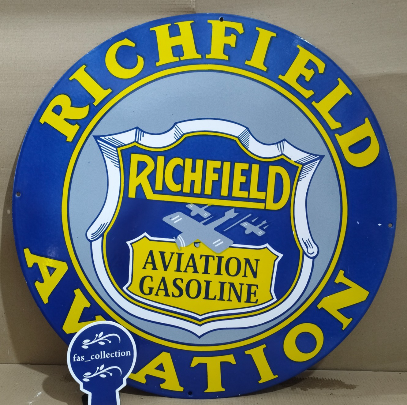 Richfield Aviation Gasoline Porcelain Enamel Sign 30 x 30 Inches 1 ...