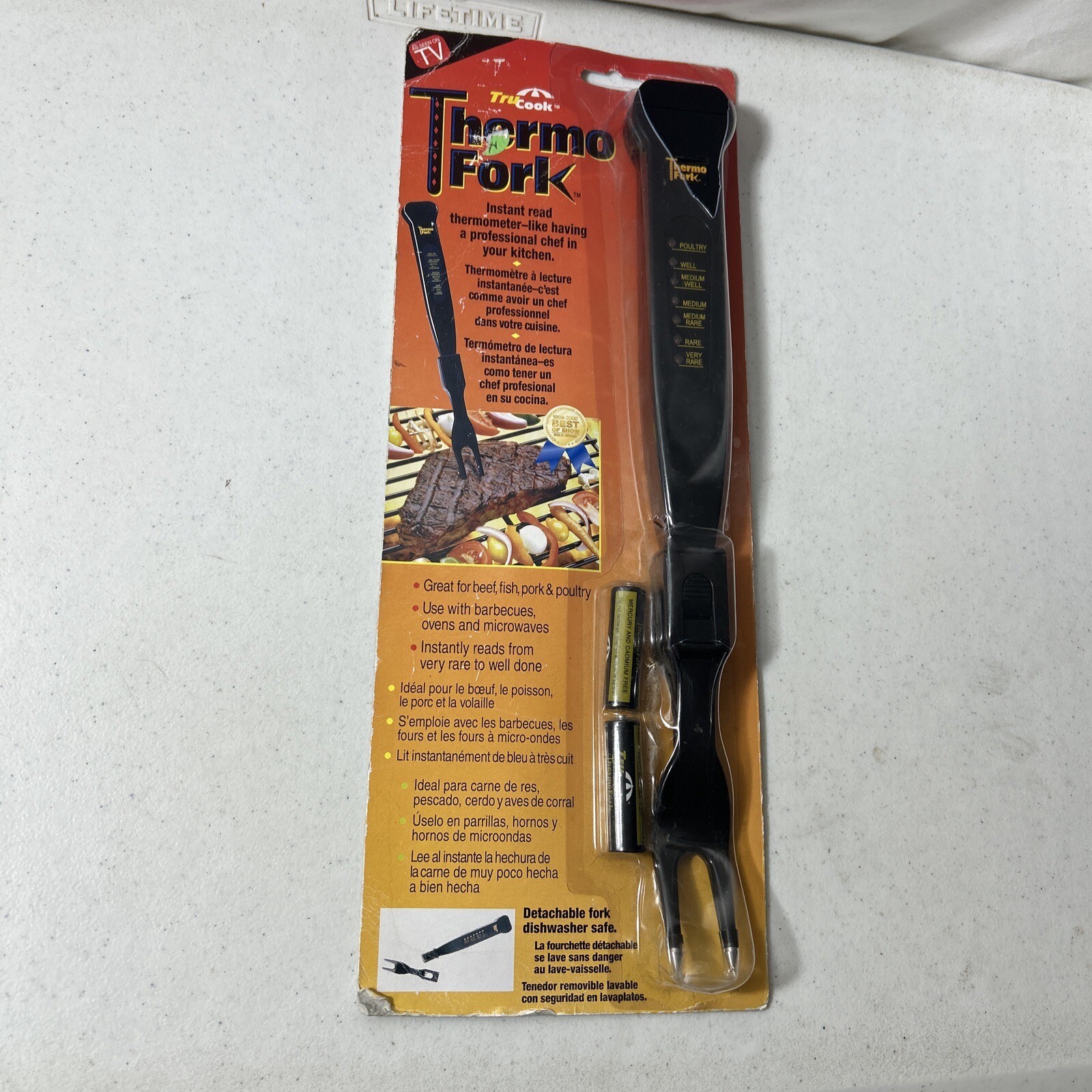 TruCook Thermo Fork Instant Read Meat Thermometer BBQ Temp Checker as ...