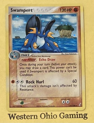 Pokemon TCG Swampert #27/100 Holo Foil Rare READ CCG EX Crystal ...