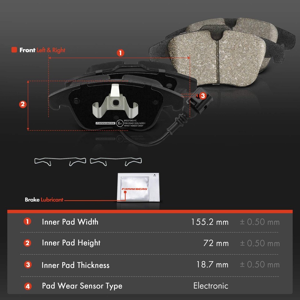 Brake Pads Set Front for Audi Q3 8UB 8UG VW Tiguan 5N Seat 1.4 2.0 ...