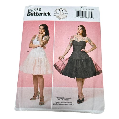 Butterick B6530 Pattern Gertie Lingerie Slip Petticoat Size 14 16 18 20 ...