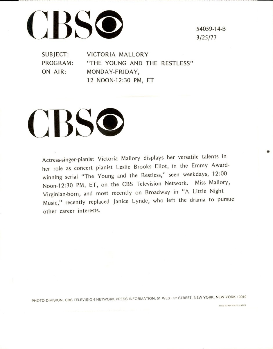 Victoria Mallory Young And The Restless